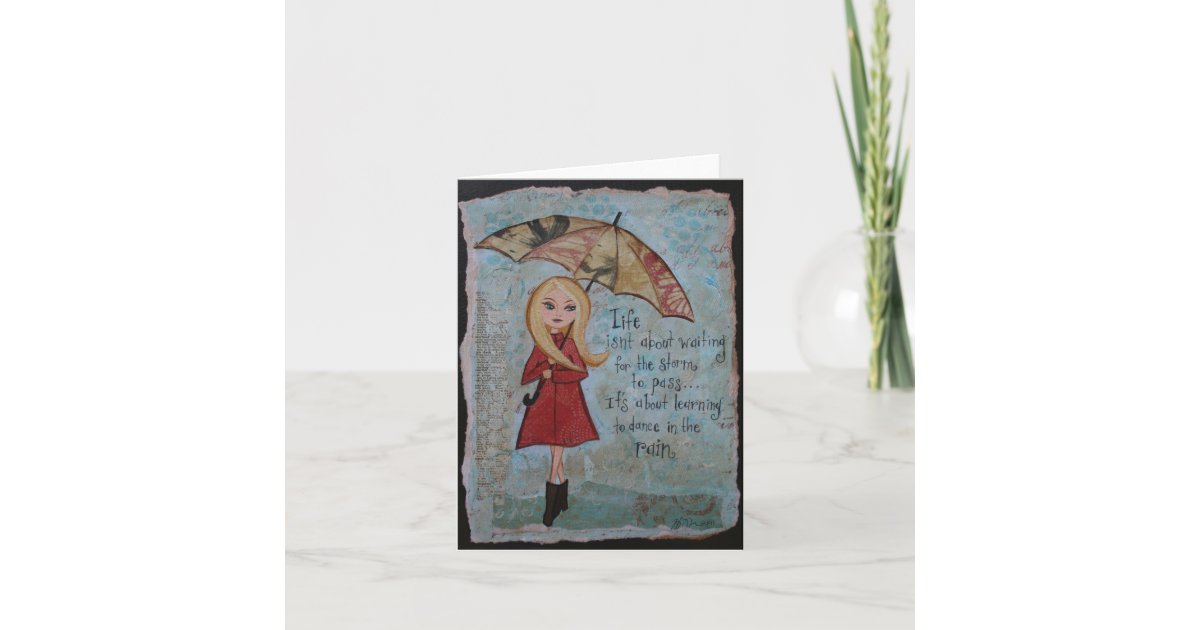 Blank Notecard Inspirational Quote Rainy Day Art | Zazzle