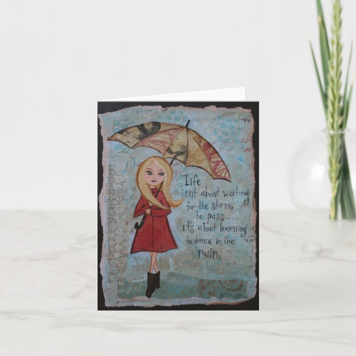 Blank Notecard Inspirational Quote Rainy Day Art | Zazzle.com