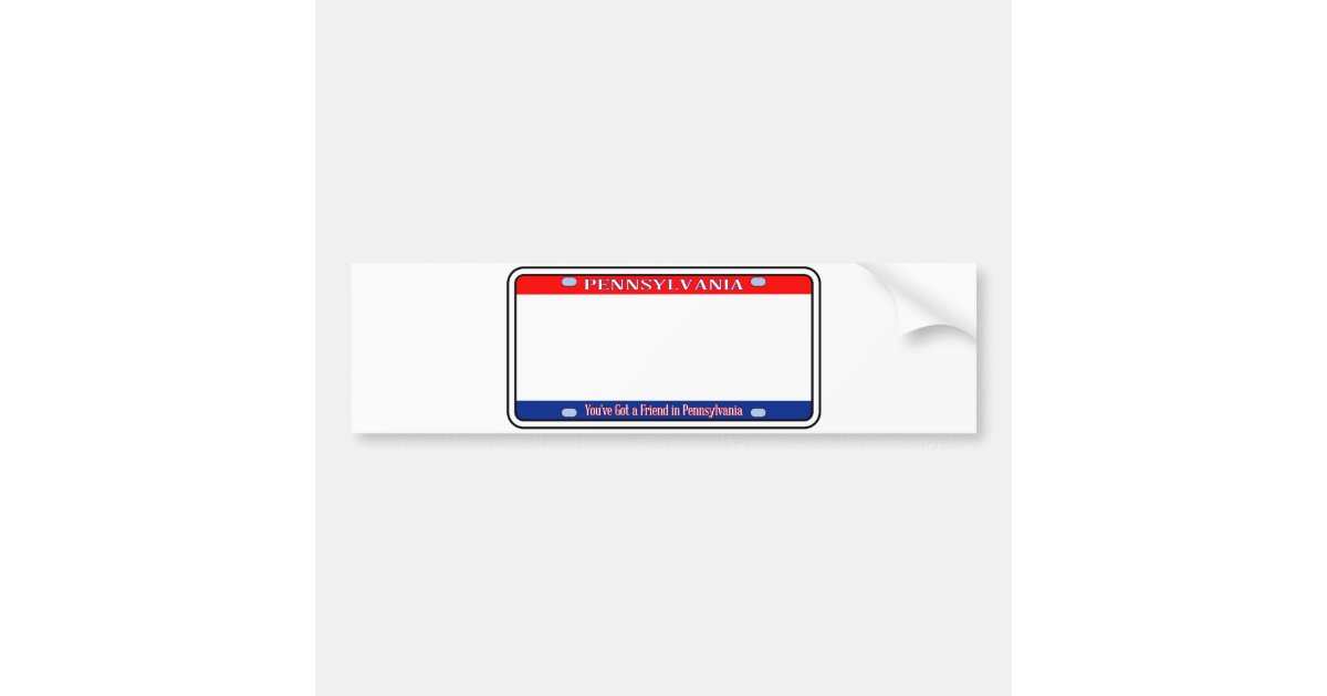 Blank Pennsylvania License Plate Bumper Sticker | Zazzle