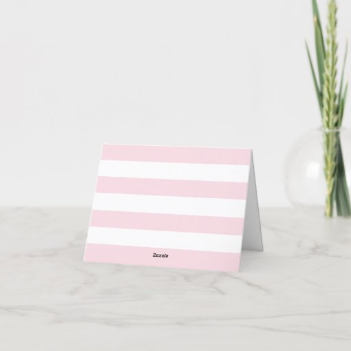 Blank Pink Stripes Merci Folded Thank You Cards | Zazzle