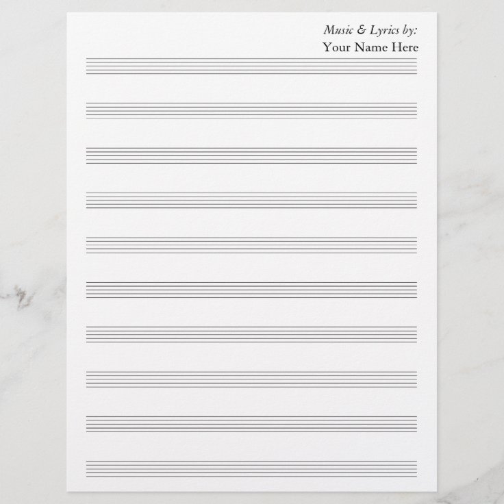 Blank Sheet Music 10 Stave | Zazzle
