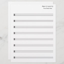 Blank Sheet Music 8 Stave Alto | Zazzle