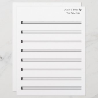 Blank Sheet Music 8 Stave Alto | Zazzle
