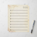 Blank Sheet Music 8 Stave Old Stained Paper | Zazzle