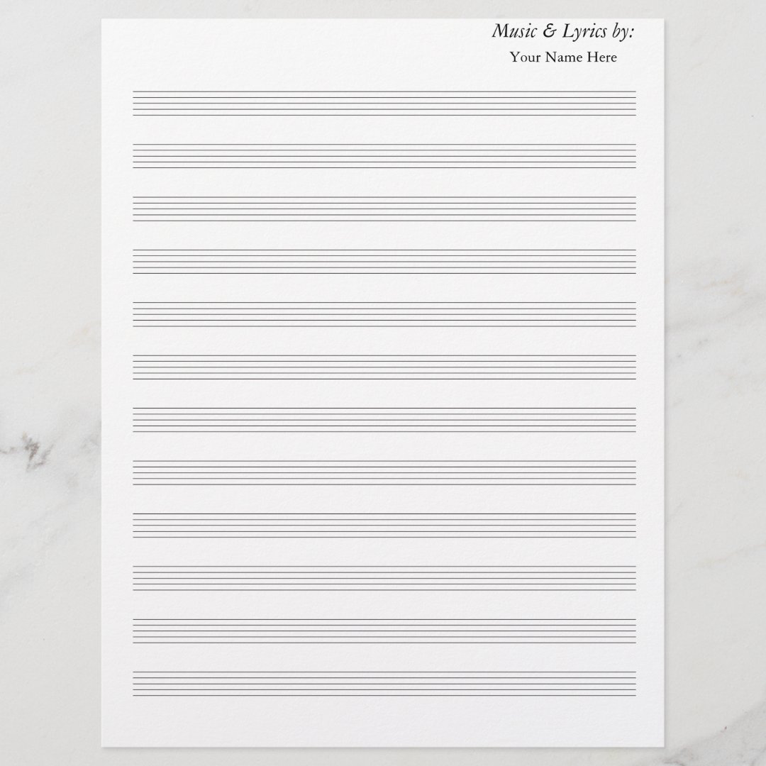 Blank Sheet Music Blank 12 Staves no clefs | Zazzle