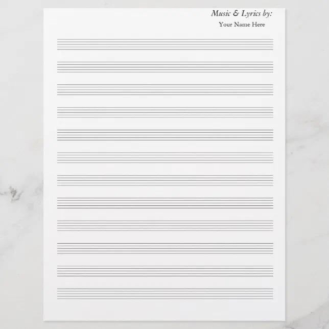 Blank Sheet Music Blank 12 Staves no clefs | Zazzle