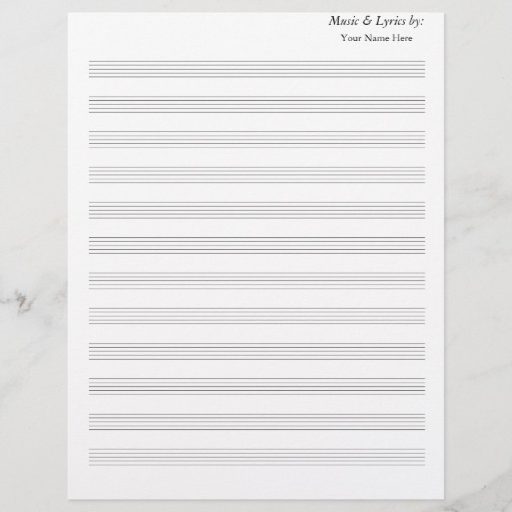 Blank Sheet Music Blank 12 Staves no clefs | Zazzle