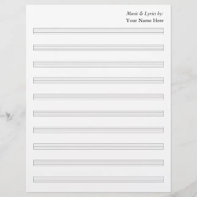 Blank Sheet Music Staves no Clefs | Zazzle