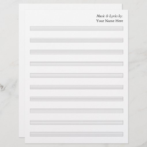 Blank Sheet Music Staves no Clefs | Zazzle