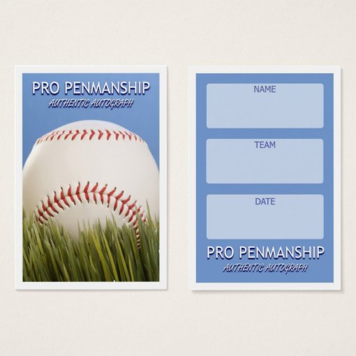 Blank Signature Card for baseball autographs! | Zazzle