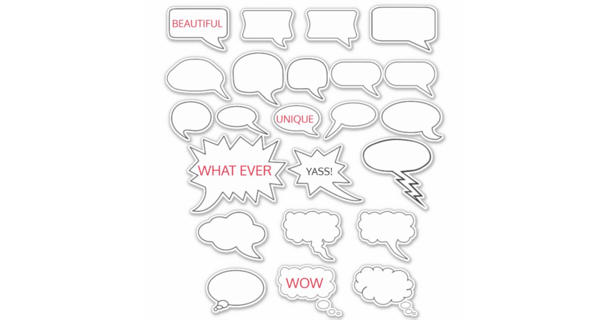 Blank Speech Bubble Vinyl Sticker | Zazzle