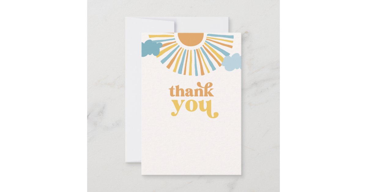 Blank Sun Thank You Card | Zazzle