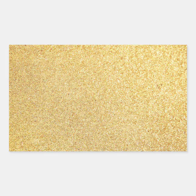 Blank Template Add Your Text Modern Gold Glitter Rectangular Sticker ...