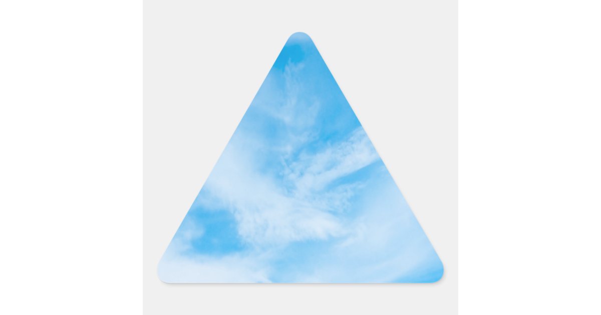 Blank Template Blue Sky Nature White Clouds Triangle Sticker | Zazzle