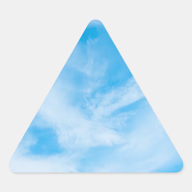 Blank Template Blue Sky Nature White Clouds Triangle Sticker | Zazzle