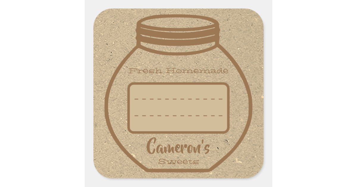 Blank Textbox Kraft Paper Brown Jam Jar Labels | Zazzle