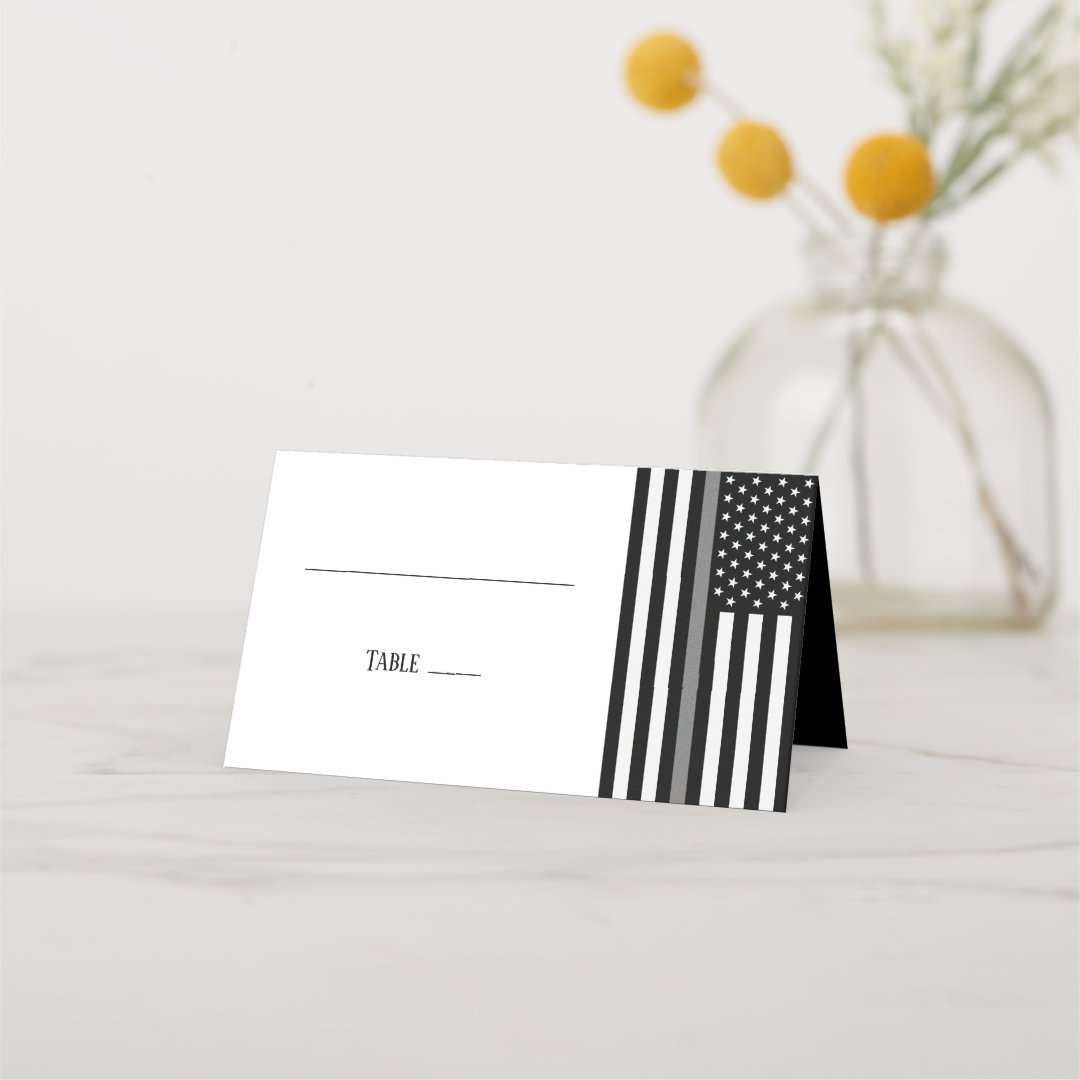 Blank Thin Gray Line Place Card | Zazzle