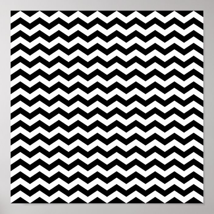 Blank White and Black Chevron Pattern Poster | Zazzle.com