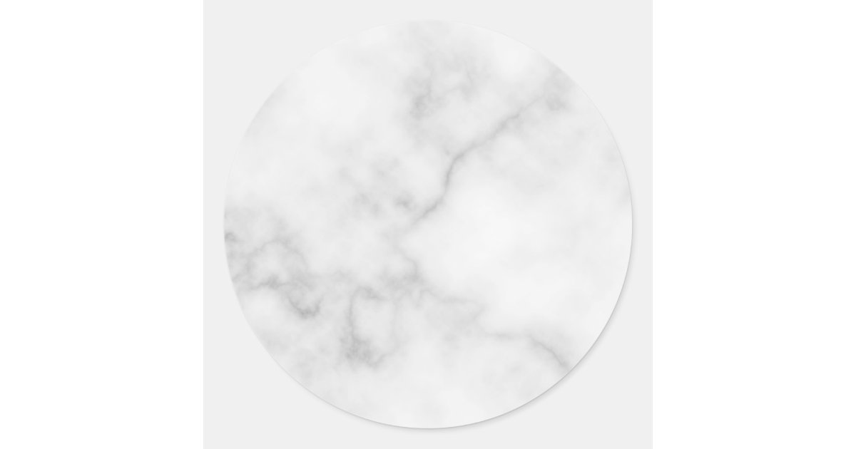 Blank White Marble Classic Round Sticker | Zazzle
