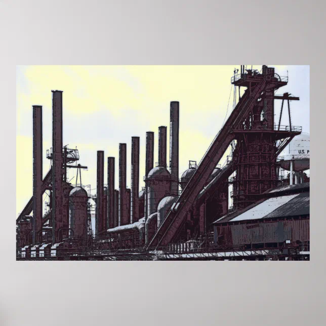 BLAST FURNACES STEEL MILL POSTER | Zazzle