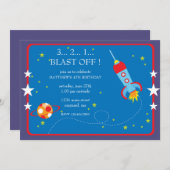 Blast Off Birthday Invitation | Zazzle