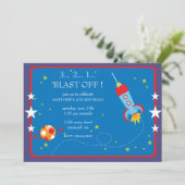 Blast Off Birthday Invitation | Zazzle