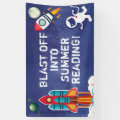 Blast Off Into Summer Reading Custom Library Banner | Zazzle
