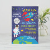 Blast Off Outer Space Birthday Invitation | Zazzle