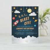 Blast Off | Outer Space Birthday Party Invitation | Zazzle