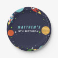 Blast Off! Outer Space Birthday Party Paper Plates | Zazzle