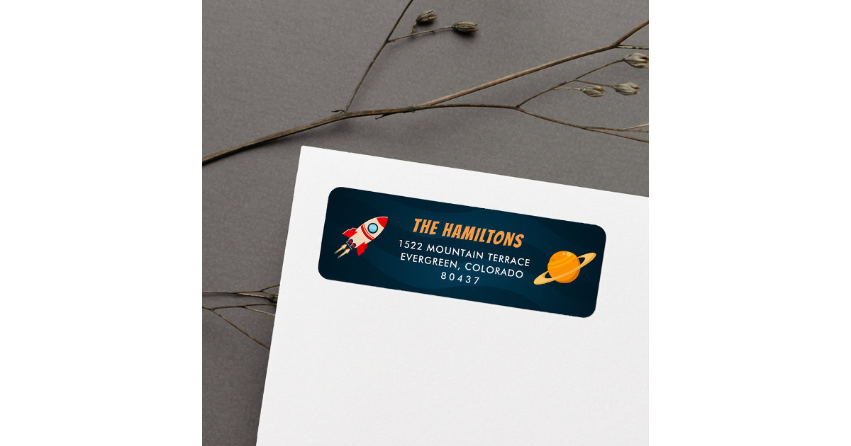 Blast Off | Outer Space Return Address Label | Zazzle Blast Off | Outer Space Return Address Label | Zazzle