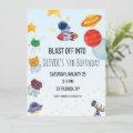 Blast Off Space Theme ,Birthday Party Invitation | Zazzle