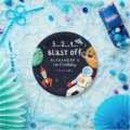 Blast Off Space Theme Birthday Party Paper Plates | Zazzle