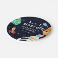 Blast Off Space Theme Birthday Party Paper Plates | Zazzle