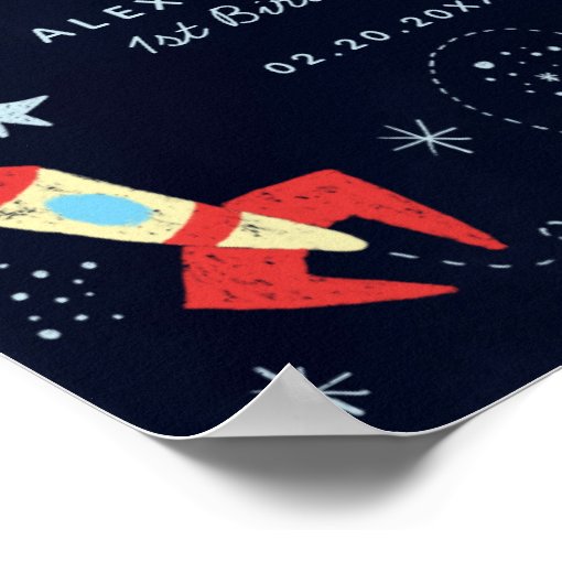 Blast Off Space Theme Birthday Welcome Sign | Zazzle