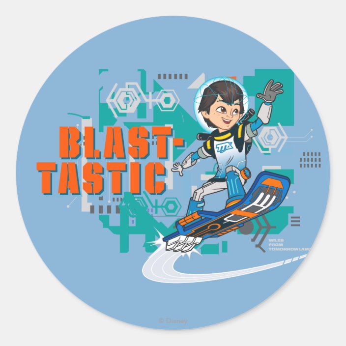 Blast-Tastic Miles Callisto Blastboard Graphic Classic Round Sticker ...