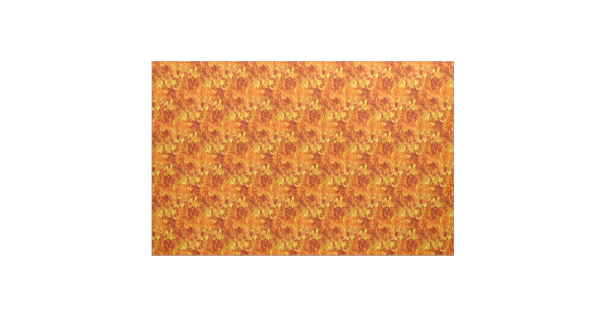 Blazing Fire Pattern Fabric | Zazzle