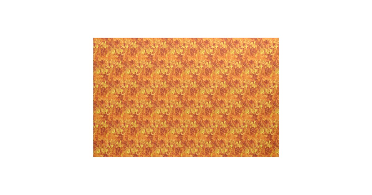 Blazing Fire Pattern Fabric | Zazzle