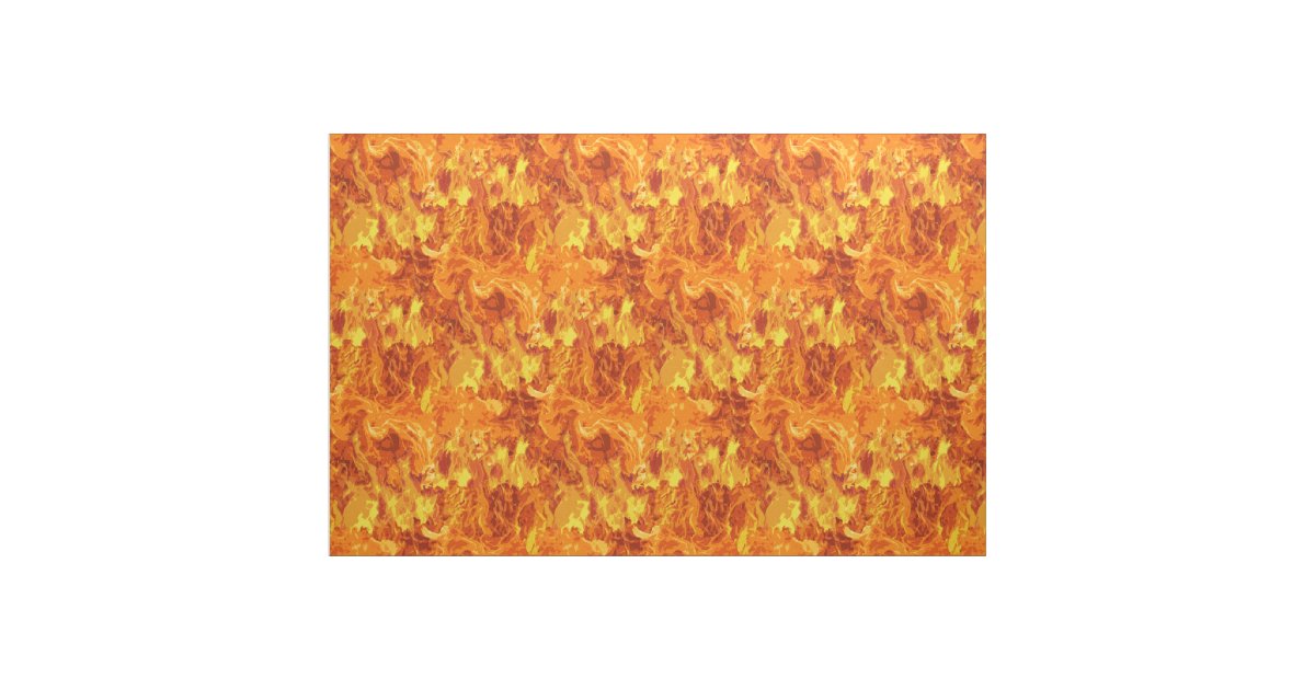 Blazing Fire Pattern Fabric | Zazzle