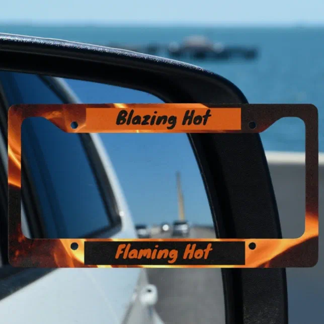 Blazing Hot Flames Photographic Fire License Plate Frame | Zazzle