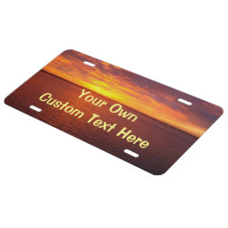 Blazing Sunset Personalized License Plate | Zazzle