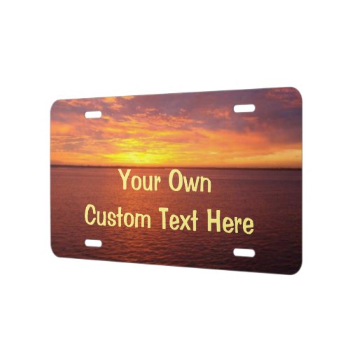Blazing Sunset Personalized License Plate | Zazzle