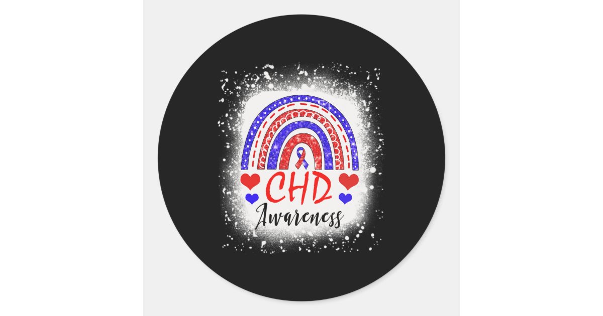 Bleached Chd Congenital Heart Defect Awareness Mon Classic Round ...