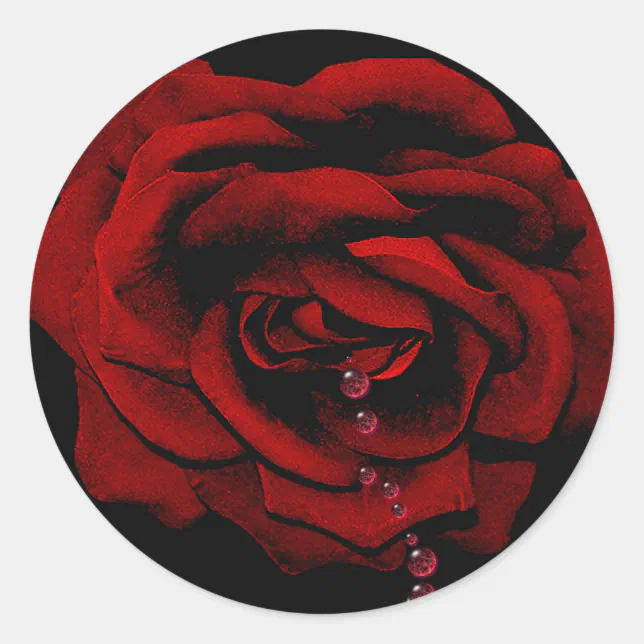 Bleeding Rose Classic Round Sticker | Zazzle