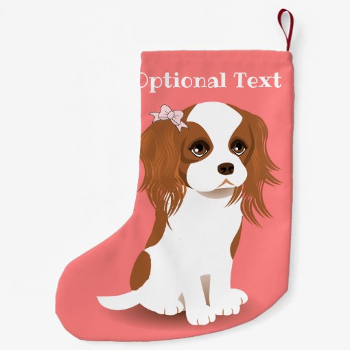 Blenheim Cavalier King Charles Spaniel Pink Small Christmas Stocking ...