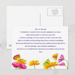 Bless our Marriage prayer Postcard | Zazzle