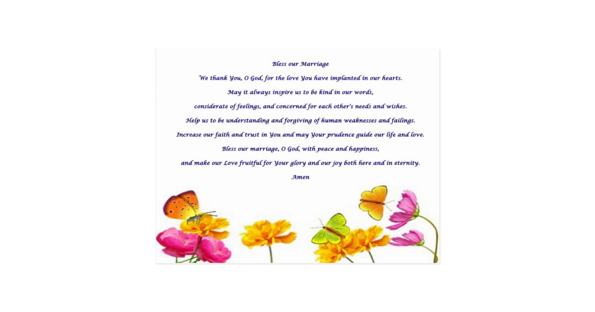 Bless our Marriage prayer Postcard | Zazzle.com