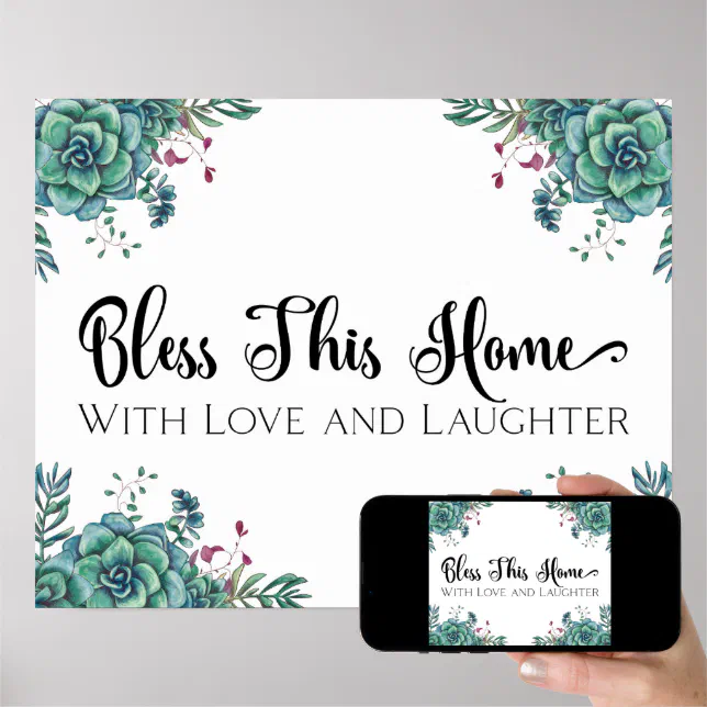 Bless This Home with Love and Laughter Print | Zazzle
