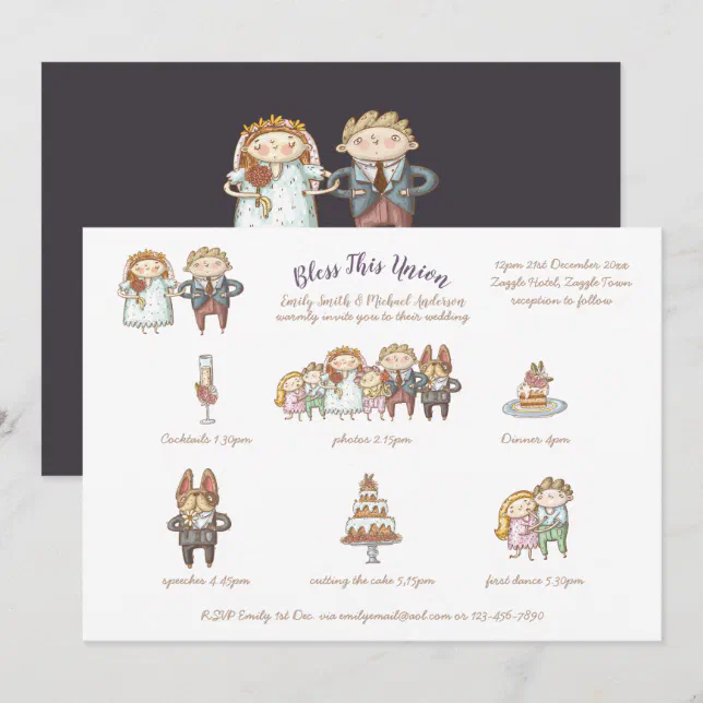 Bless This Union - Cute Wedding Invite/Program Invitation | Zazzle