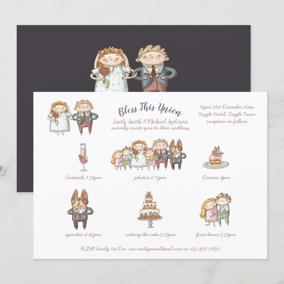 Bless This Union - Cute Wedding Invite/Program Invitation | Zazzle